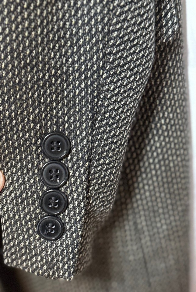 Joseph Abboud x Mark Shale 52L Sport Coat Wool Silk Charcoal Micro ...
