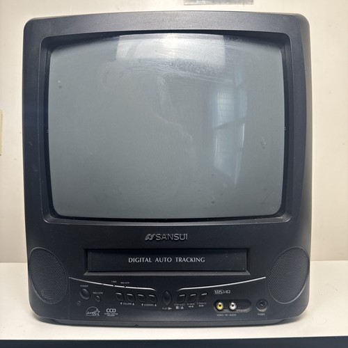 SANSUI COM3101B 13” TV VCR Combo Player-No Remote- Retro Gaming- TESTED ...