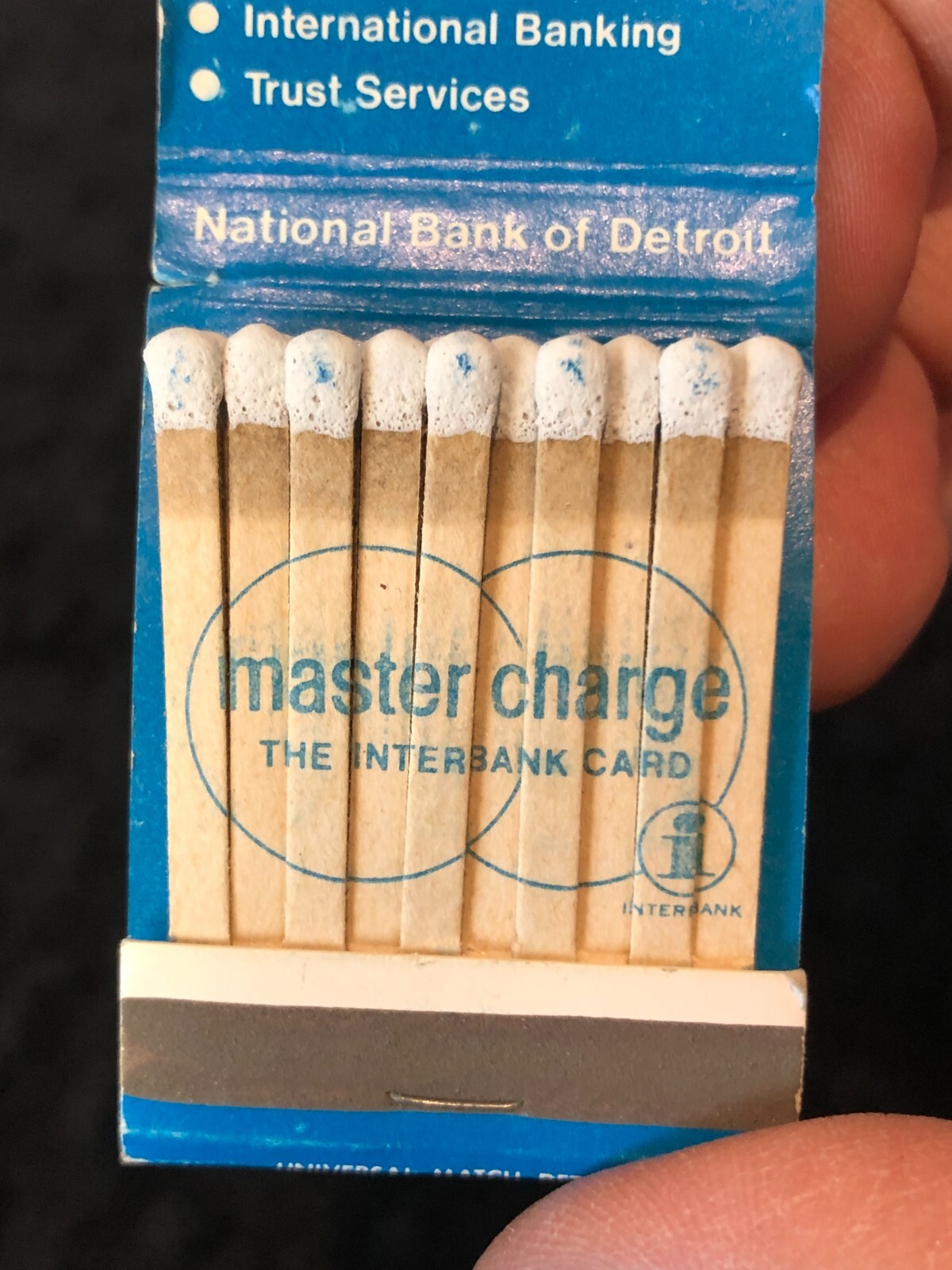 Vtg. NBD National Bank of Detroit Matchbook, Printed Sticks Michigan ...