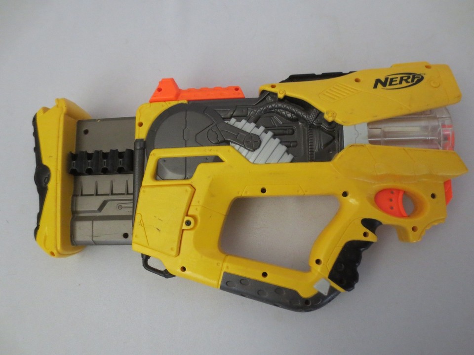 Nerf Gun Firefly Rev-8 N-Strike Blaster Yellow Dart Gun Light-up ...