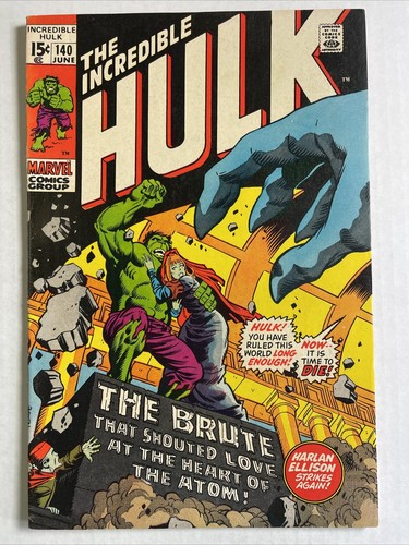Hulk 140 VF 1971 Marvel Comics Harlan Ellison | eBay