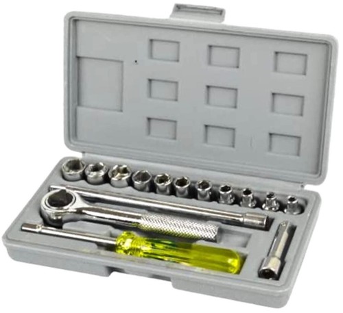17pc 1/4” Inch Wrench Socket Handy Boxed Set Essential for Small With ...