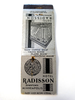 Vintage Matchbook: Hotel Radisson, Minneapolis, MN | eBay