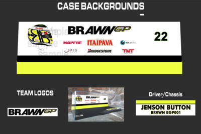 Brawn F1 Background for F1 1/18 1/43 Case Panini Button Barrichello ...