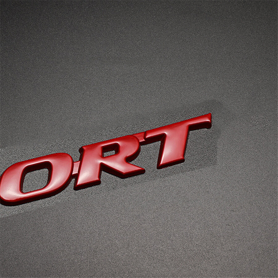 Metal Red Sport Logo Emblem Badge Sticker Car Trunk Bumper Decals ...
