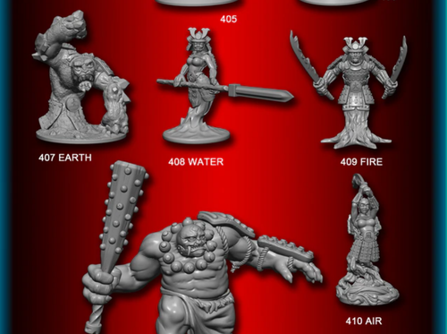 Elemental Samurai Reaper Bones Unpainted Miniature Lot D&D Tabletop ...