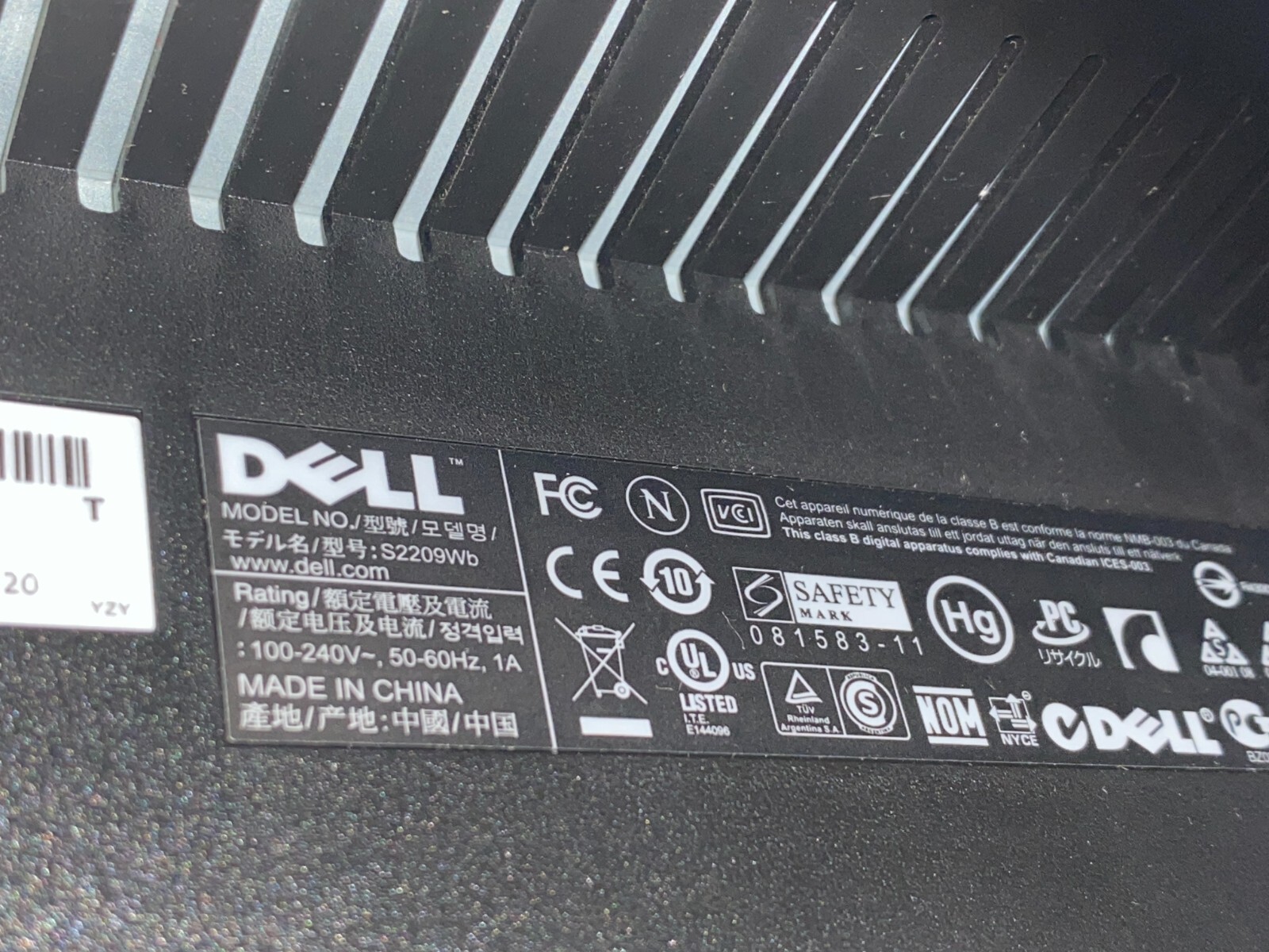 Dell S2209W 22 Inch LCD Widescreen Computer Monitor 1080p Works 100% ...