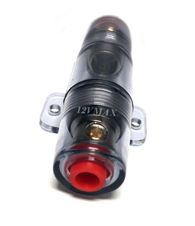 2x In Line Glass Fuse Holder For Car audio Amp Battery Set Plus Fuses ...
