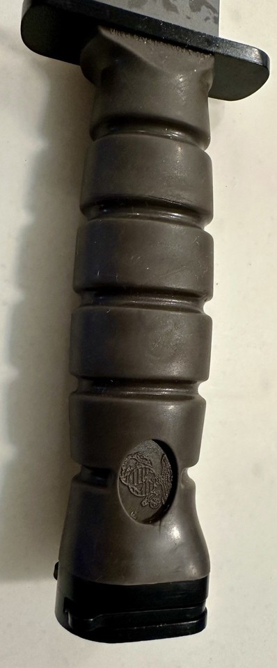 USMC KA-BAR style Fighting Knife 8" Blade, Khaki Scabbard and Leg Strap ...