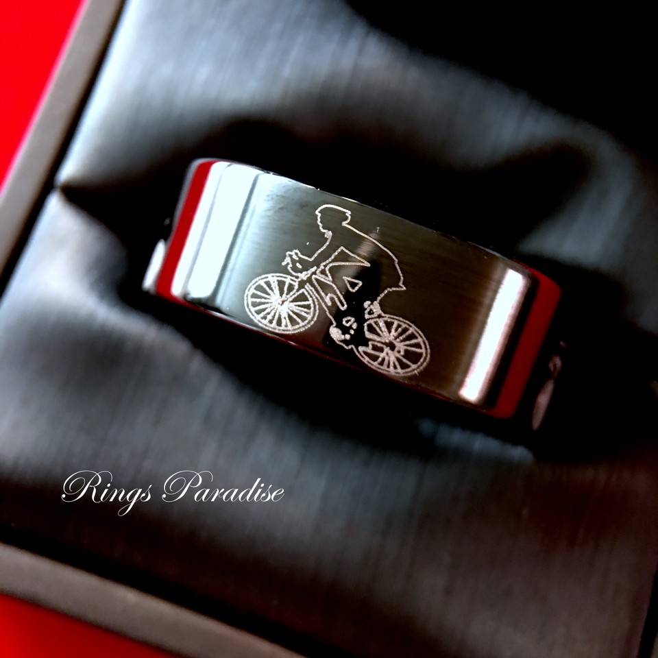 Sport Rings, Cycling Race Ring, Mens Tungsten Bands, Custom Made Rings ...