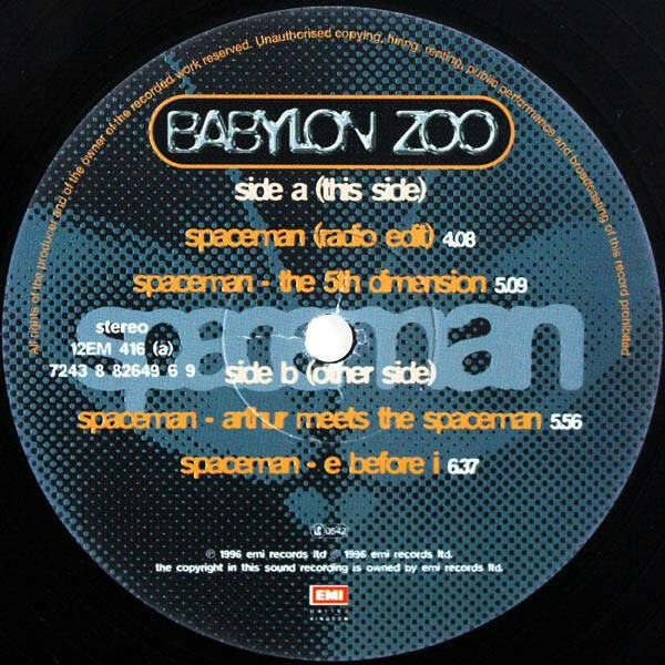 Babylon Zoo - Spaceman (Vinyl) | eBay
