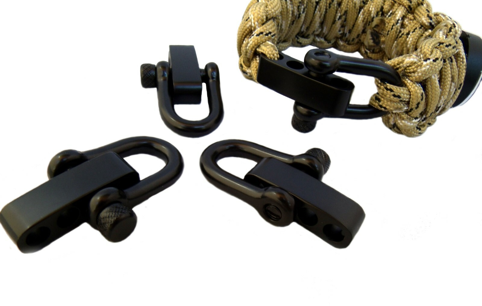 Type-III Black Stainless Steel Adjustable U-Shackles for Paracord ...