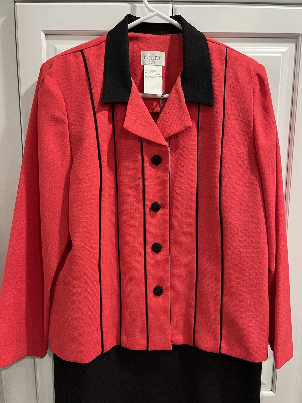 Vintage Koret Dress Petites Pink & Black 2 Piece Suit Skirt & Jacket ...