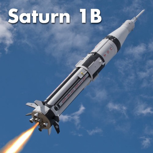 Saturn 1B 1/70th Scale - Model Rocket w/ Complete Set and Assembly ...