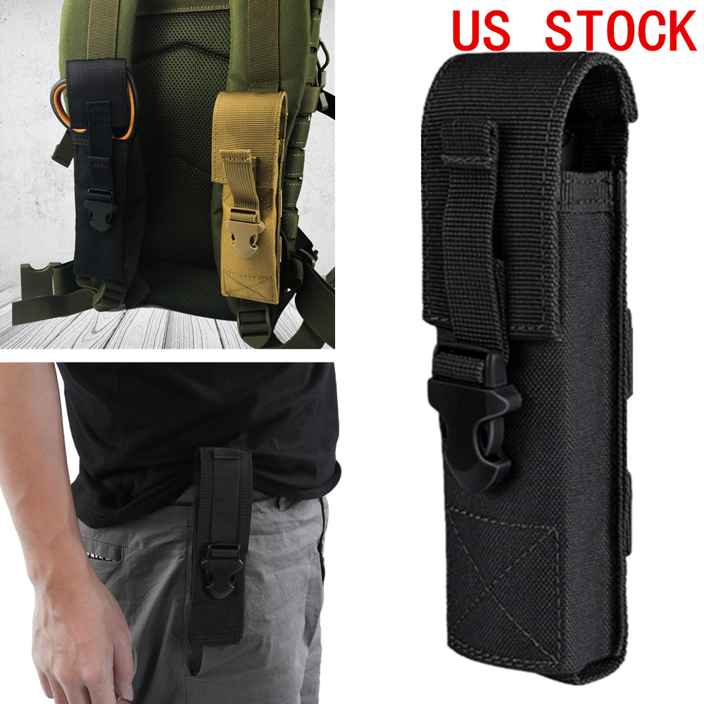 Tactical Molle Flashlight Pouch LED Torch Holster Military Waist Pack ...