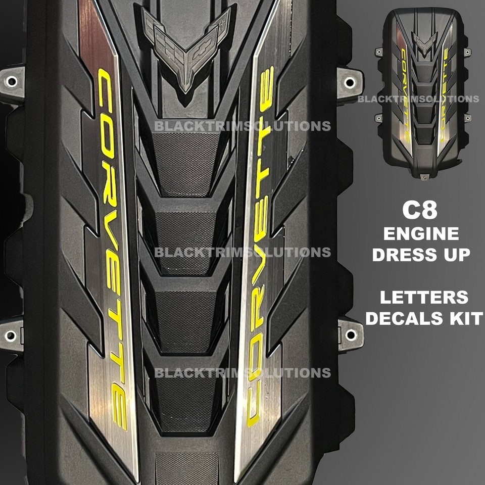 Fits 2020-2024 Chevy Corvette C8 Letter Engine Cover Decals 2020 2021 ...