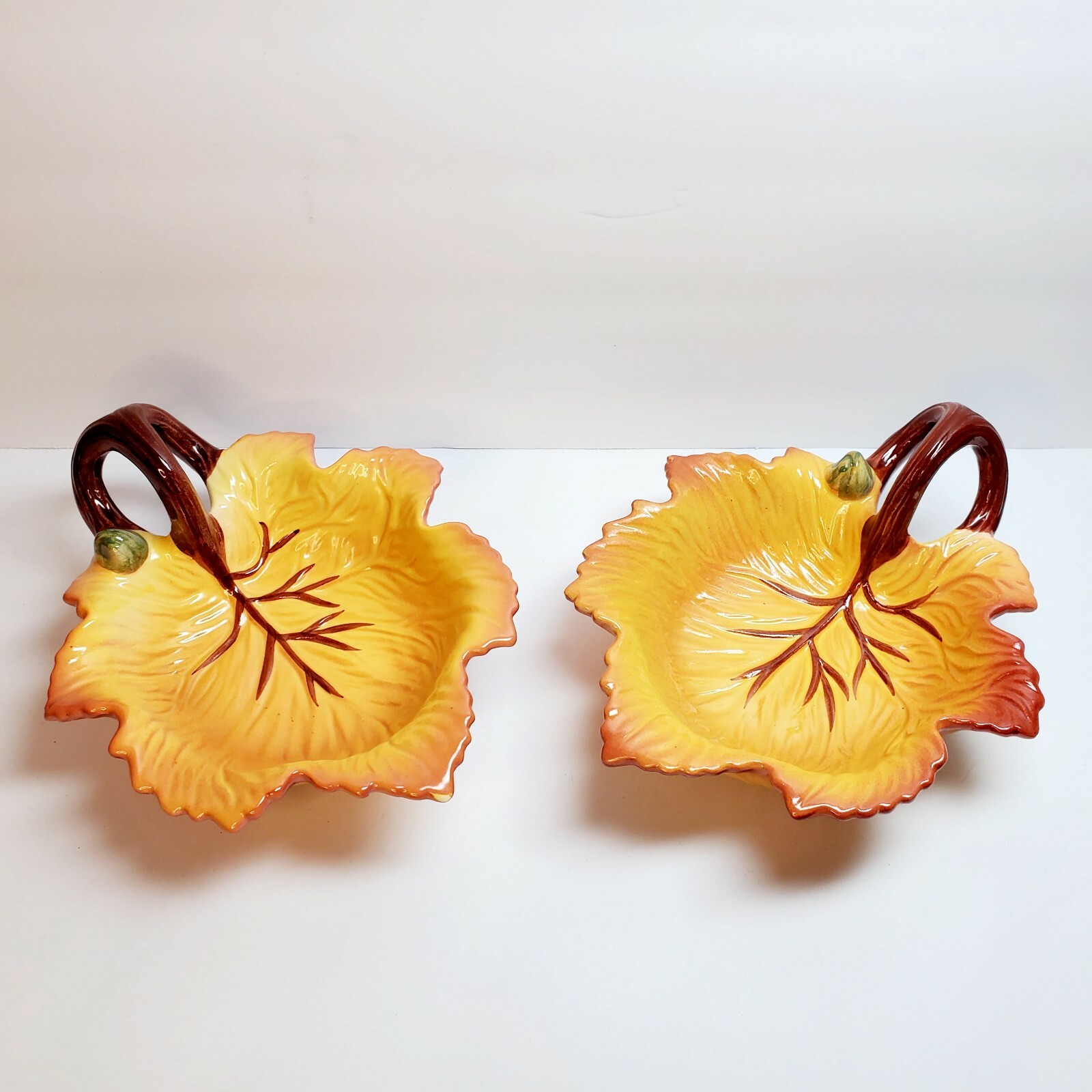 Figi Gatherings Dish 1999-GOLD Leaf Set of 2 FALL DECOR Trinket/Candy ...