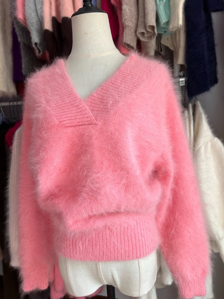 Angora Wool Sweater Pullover Blended Fluffy Fuzzy Super Soft Knit | eBay