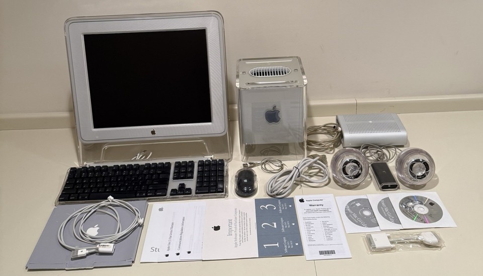 Mint Apple Powermac G4 Cube Complete Set With Original Everything Rare ...