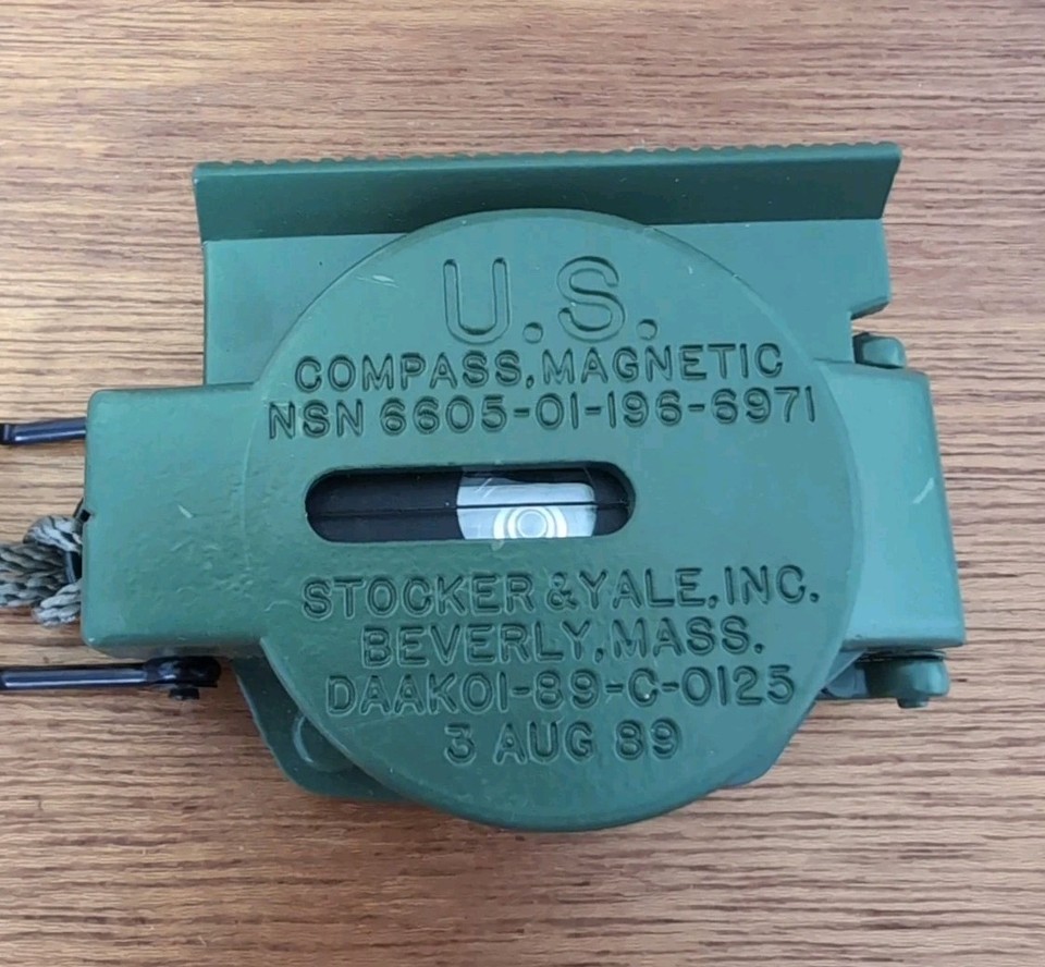1989 U.S. Military Magnetic Compass Army Stocker & Yale NSN 6605-01-196 ...