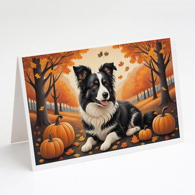 Border Collie Fall Greeting Cards and Envelopes Pack of 8 DAC1022GCA7P ...