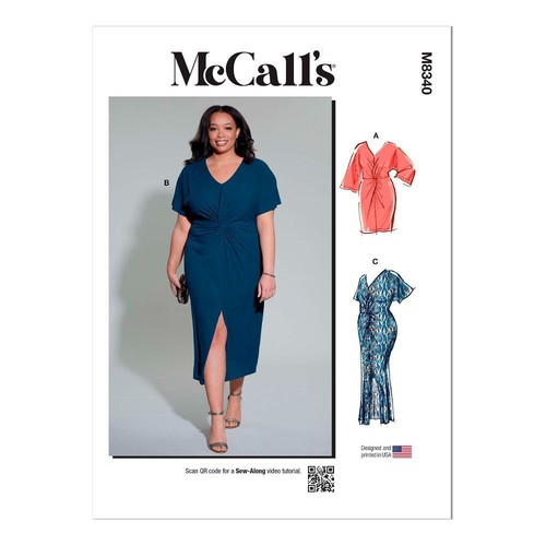 NEW McCall's Sewing Pattern M8340 Women's Knit Dress By Spotlight | eBay