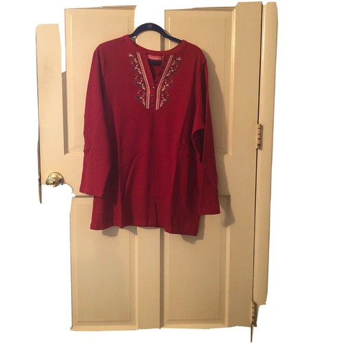 woman within red shirt with flowers NWT size 1x | eBay