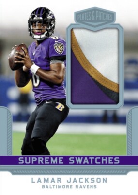 2018 Plates & Patches Lamar Jackson Rookie Patch RC NFL Blitz Digital ...