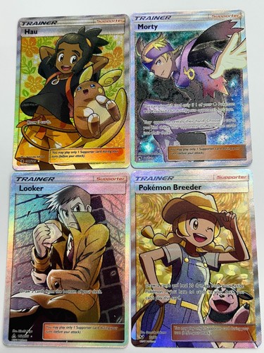 Pokemon Cards Hau 144 + Morty 212 + Looker 152 + Pokemon Breeder 73 ...