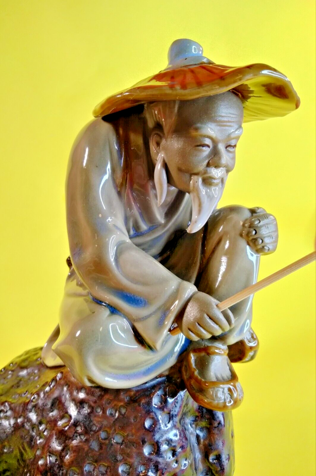 Vintage Shiwan Artistic Ceramic Factory Chinese Mudman Fisherman ...