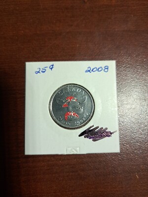 🇨🇦 Canada Day quarter 25 cents coin, Coloured Moose, UNC, 2008 | eBay