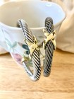 7mm cable gunmetal X cuff bracelet must have item stackable hot trendy ...