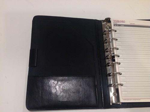 CLASSIC BLACK Simulated Leather Day Planner 7 ring binder by DAY-TIMER ...