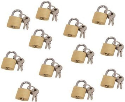 LOT OF 12 small brass padlock (20MM) Mini Tiny Lock Box Jewelry drawer ...