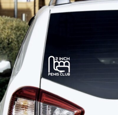 2 Inch Penis Club Funny Dick Vinyl DieCut Window Decal Sticker Car SUV ...