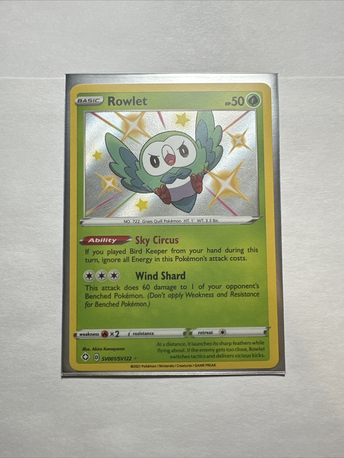 Rowlet SV001/SV122 -- Pokemon TCG Shining Fates -- NM - Mint Shiny Holo ...