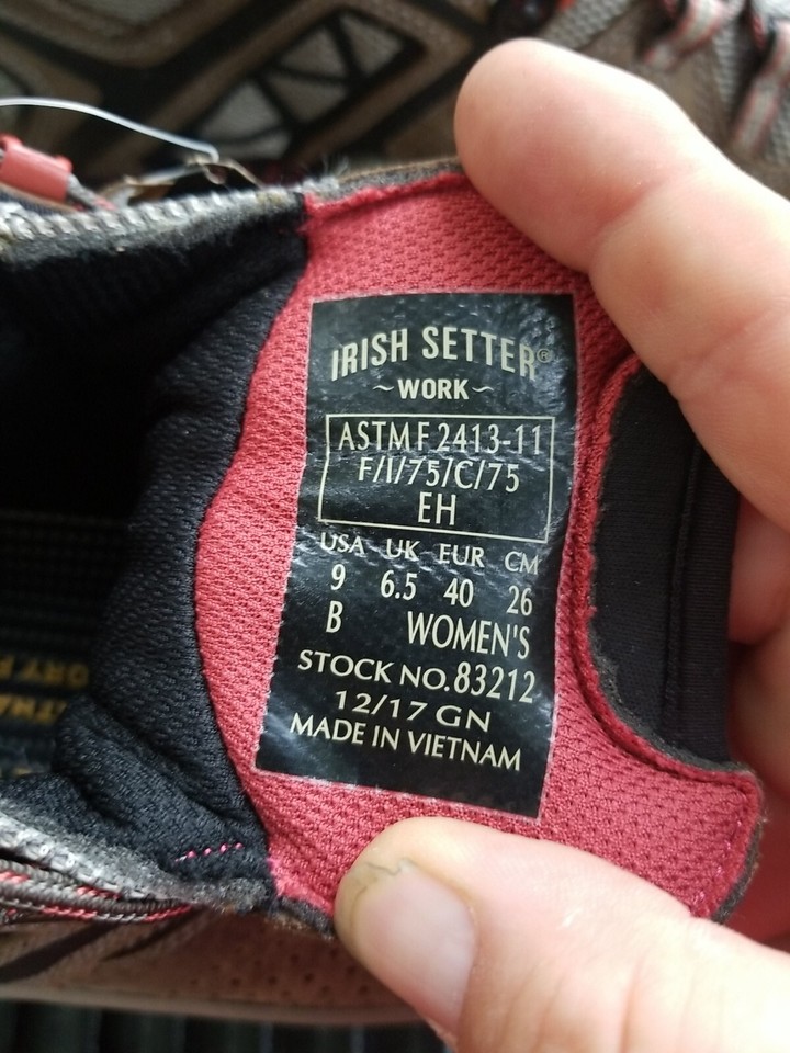 Red Wing Irish Setter Shoes 83212 Crosby 4" Hiker Work Boots Women's 9 ...