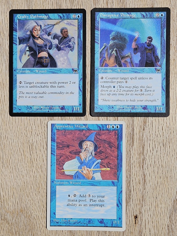 MTG - (x13) "Wizard" Cards. (x7) Blue, (x3) White and (x3) Red. Various ...