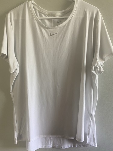Nike Dri Fit Womens 2x 2XL Plus Size White Training Tee Shirt ...