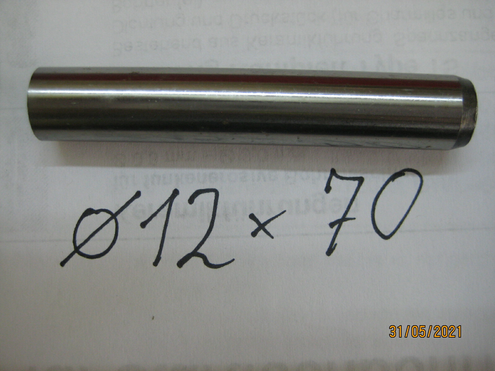 Zylinderstifte Passstifte Durchmesser 12mm Länge 70mm DIN 6325 ...