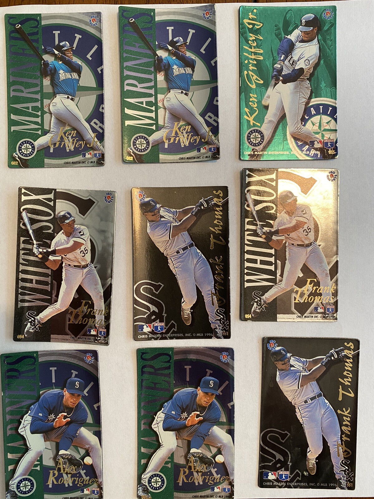 Lot of 1996 MLB Pro Mags Magnets Griffey Ripken Thomas Puckett Inserts ...