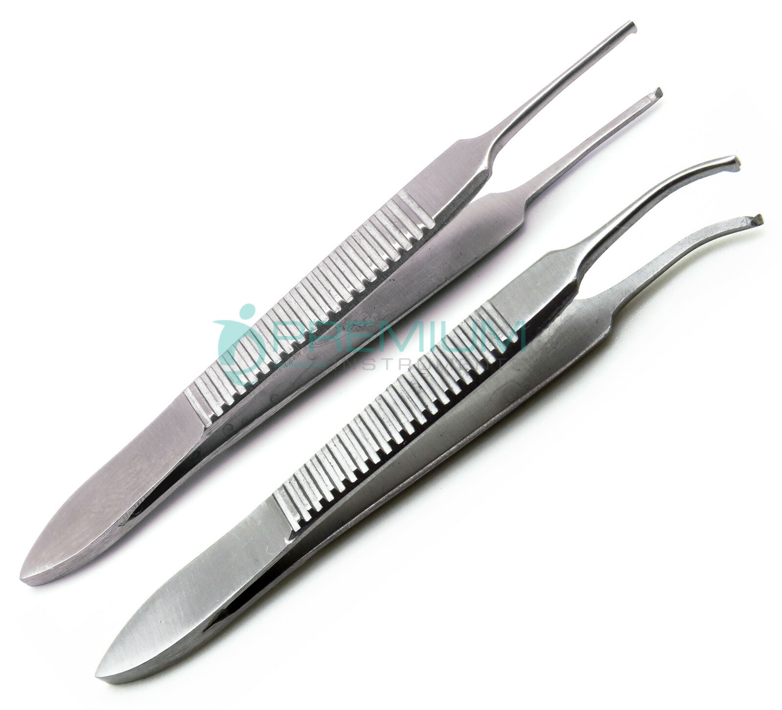 2 Pcs Iris Forceps 2.5" Kocher 0.5mm Straight & Curved Micro ...