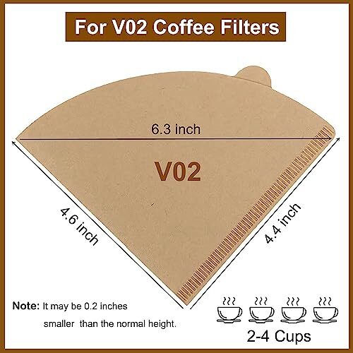 Coffee Filters, Size 02 Cone Filters, Disposable Natural Paper Filters ...
