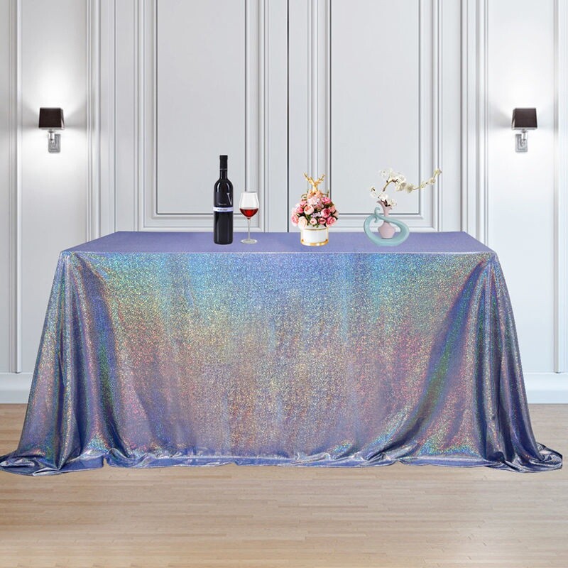 Sequin Table Cover Cloth Wedding Glitter Sparkly Iridescent Shimmer ...