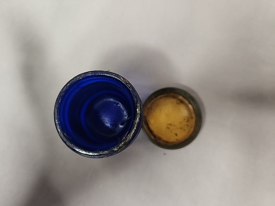 Vicks Vaporub Vintage Blue Glass Jar Advertising Empty Metal Lid | eBay