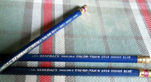 General's Insoluble Color-Tex Pencils 1803 INDIGO BLUE unsharpened for ...