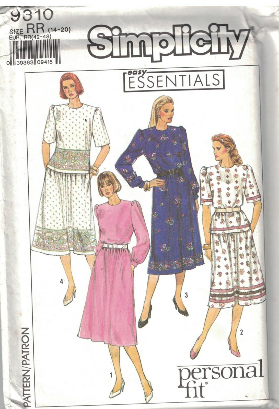 9310 UNCUT Vintage Simplicity SEWING Pattern Misses Two Piece Dress ...