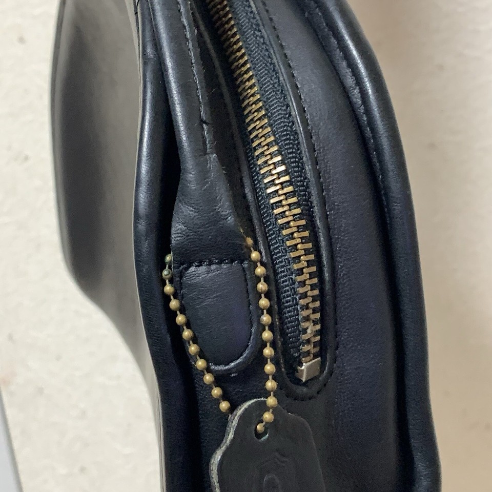 Vintage COACH Classic Leather Kimball Zip Crossbody Bag BLK 9911 Made ...