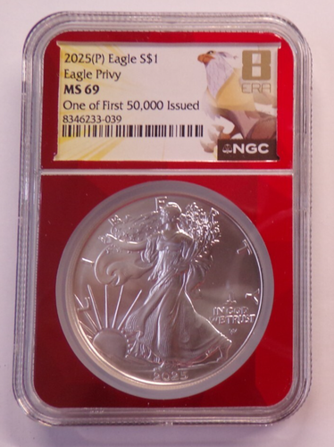 2025 P ASE $1 First Eagle Privy Release NGC MS 69 One of First 50,000 ...