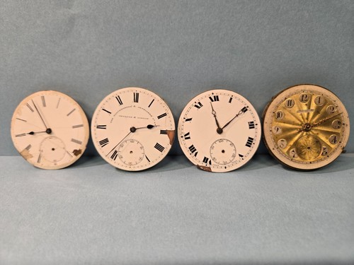 Vtg.4 pocket watch movements/parts or repair/43mm +- | eBay